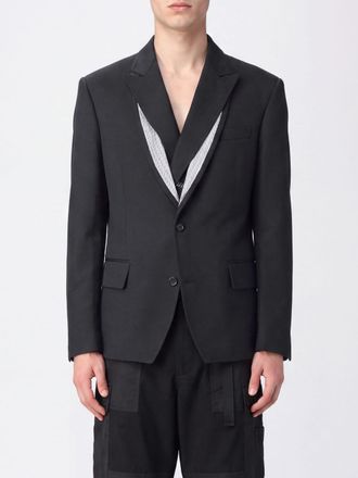 sacai Einreihiger Slim Fit Sartorial-Blazer von aus Seiden-Baumwollmischung