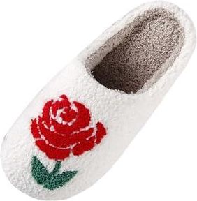 Generic Pantoufles dhiver pour homme et femme - En peluche - Douces - Fermées - Chaudes - Doublées - Pour lintérieur et lextérieur, Blanc., 40 EU