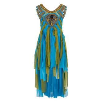 Alberta Ferretti Femme, Robes, Multicolore, Taille: 40 FR Robe Midi &agrave; Volants