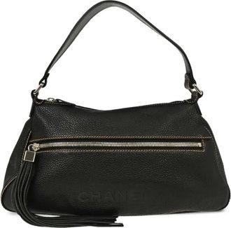 Chanel 2003-2004 Handtasche mit Quasten aus Kalbsleder - Schwarz