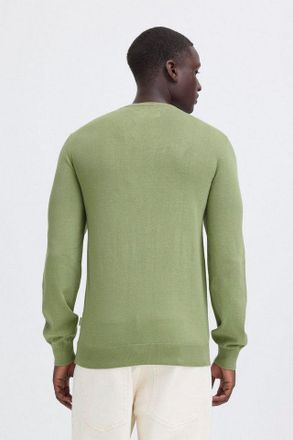 Blend Strickpullover BHBRAY CREW KNIT mit Rundhalsausschnitt, aus Baumwolle, Regular Fit, Langarm, unifarben