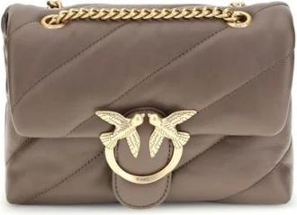 Pinko Pinko, Femme, Sacs, Brun, Taille: ONE Size Sac &agrave; Bandouli&egrave;re en Cuir Iconique Love Birds