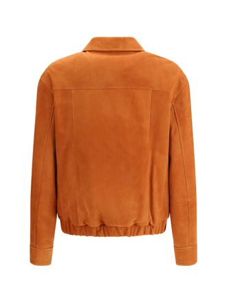 Brunello Cucinelli Calf Leather Jacket - Orange