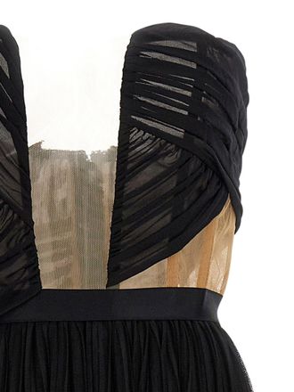 Nensi Dojaka Corsetto Draped Dress - Black
