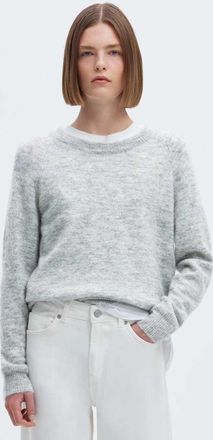 Selected Lulu Pullover mit lockerer Passform aus Alpakawollmix und Raglan&auml;rmeln in hellgrau meliert