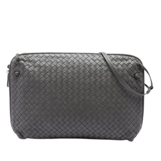 Bottega Veneta Sac bandouli&egrave;re en cuir tress&eacute; pr&eacute;-aim&eacute; - Femme - Pre-owned - Gris - Taille: ONE Size