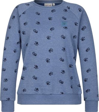 Naketano Damen Sweatshirt Krokettenhorst, Farbe:Blue melang Dog Print, Gr&ouml;&szlig;e:XS