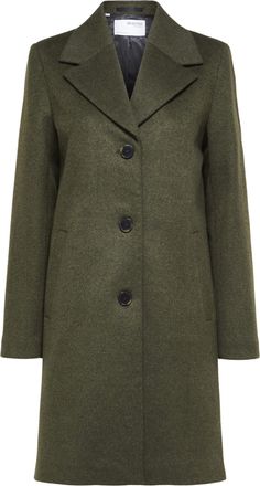 Selected Damen Slfnew Sasja Wool Coat B Noos Mantel, Ivy Green, 38 EU