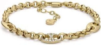 Emporio Armani Womens stainless steel or brass with Gold tone lobster clasp closure bracelet