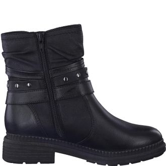 Jana Damen Stiefeletten ohne Absatz aus Kunstleder mit Schnalle Weite H Mehrweite, Schwarz (Black), 38 EU