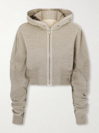 Rick Owens Sweat &Agrave; Capuche Raccourci En Jersey De Coton Biologique M&eacute;lang&eacute; - Gris