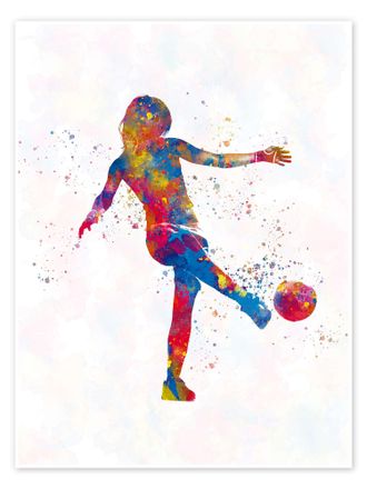 Posterlounge Fu&szlig;ballspielerin XVII Poster von nobelart 50 x 70 cm Bunt Wandbilder Wanddeko