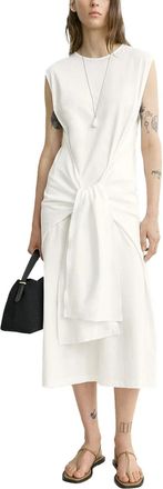 Toteme Tie-Waist Jersey Dress - White