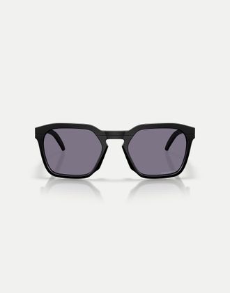 Oakley Hstn Sq - Lunettes de soleil carr&eacute;es &agrave; verres gris - Noir mat