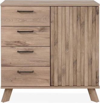 Finori Finori - calicosy - Buffet 4 Tiroirs 1 Porte D&eacute;cor Ch&ecirc;ne L85 cm - opole