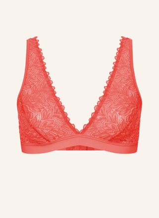 erlich textil Erlich Textil Dreamy Lace B&uuml;gelloser Plunge Bh Gro&szlig;e Cups Mittlerer Halt Aus Nachhaltiger Spitze - Verstellbare Tr&auml;ger orange
