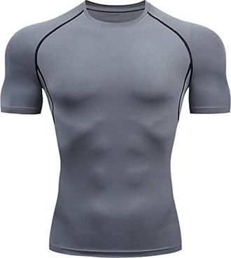 Generic T-shirts pour homme - Col rond - Coupe ajustée - Manches courtes - T-shirt dété - T-shirt de loisirs - T-shirt de fitness - T-shirt urbain décontracté