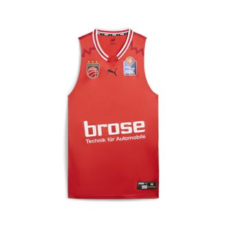 Puma Bamberg Game Basketball-Trikot II Herren, Kleidung, Rot, M