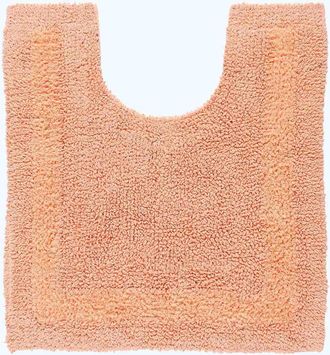 Homescapes Premium WC-Vorleger apricot, Baumwoll-Badematte 50x55 cm mit Wende-Design, WC-Teppich mit Ausschnitt