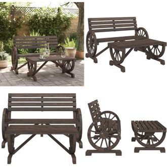 vidaXL 2-tlg. Garten-Lounge-Set Massivholz Tanne - Gartenm&ouml;bel - Loungesessel - Gartenbank - Esszimmergarnitur - Holz Gartenm&ouml;bel - Home & Living