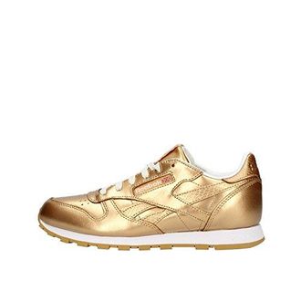 Reebok Classic Leather Metallic, Chaussures de Course pour Filles, Doré/Blanc (RBK Brass White), 36.5 EU
