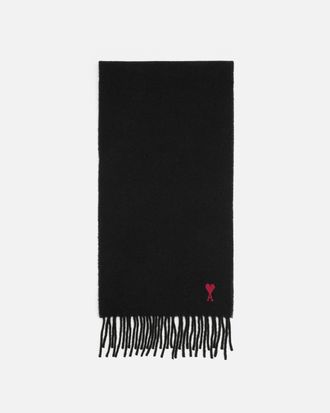 Ami Ami Paris - Echarpe noire en laine Ami de Coeur Noir - TU - Unisex