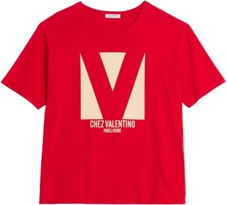 Valentino Garavani Homme, Tops, Rouge, Taille: L Logo T-Shirt