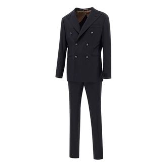 Barba Costume deux pi&egrave;ces en laine vierge - Homme - Costumes - Bleu - Taille: 2XL