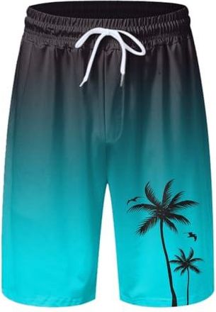 Generic Maillot de bain pour homme avec doublure en maille, short de plage et poches, bleu ciel, 3XL