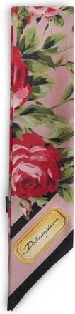 Dolce & Gabbana Femme, Accessoires, Multicolore, Taille: ONE Size Bandeau en twill de soie imprim&eacute; Rose Bouquet