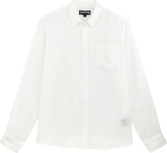 Vilebrequin Homme, Chemises, Blanc, Taille: L Chemise en Lin Caroubis