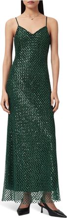 AllSaints Allsaints Damen Chantelle Dress Kleid, Smaragdr&uuml;n, 38