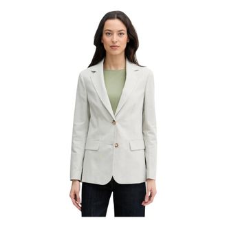 Benetton Einkn&ouml;pfiger Blazer mit Karomuster aus Leinenmischung - - Jackets - Damen - Gr&uuml;n - S
