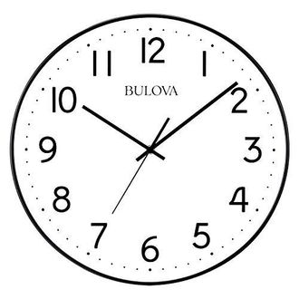 Bulova Office Mate Wanduhr, 40,6 cm, Schwarz/Wei&szlig;
