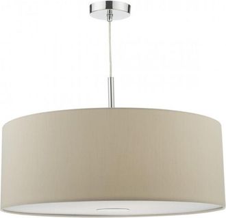 D&auml;r Lighting DAR RONDA - Suspension Cylindrique 60cm 3 Lumi&egrave;res Ecru avec diffuseur