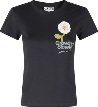 Ganni Femme, Tops, Noir, Taille: 38 FR T-Chemises