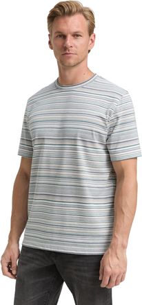Tom Tailor Herren 1047796 T-Shirt mit Streifenmuster, 38604-White Multicolor Stripes, XXL