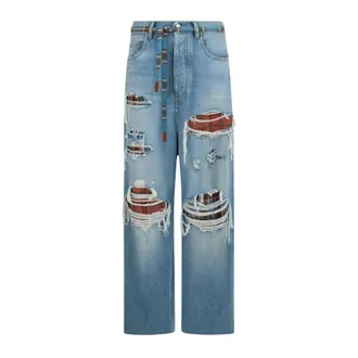 Amiri Homme, Jeans, Bleu, Taille: W32 Jean Baggy Flannel Repair