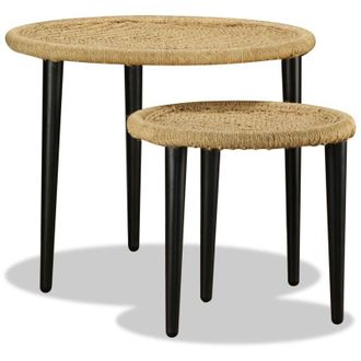 vidaXL Couchtisch-Set 2-tlg. Naturjute Vidaxl
