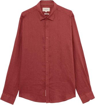 Gianni Lupo Homme, Chemises, Rouge, Taille: M Camicia in lino