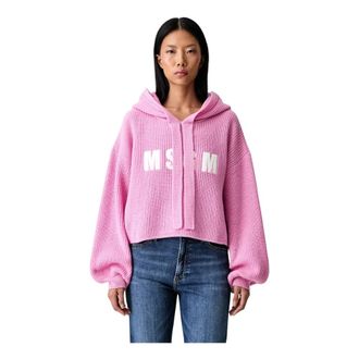 Msgm Hooded Pullover - - Sweatshirts & Hoodies - Damen - Rosa - S