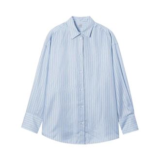 Toteme Femme, Blouses et Chemises, Bleu, Taille: 32 FR Chemise ray&eacute;e oversize