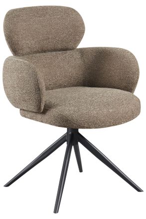Novel Armlehnstuhl, Taupe, Metall, Textil, Drehkreuz, 64x88x62 cm, Sitzfl&auml;che 360&deg; drehbar, St&uuml;hle