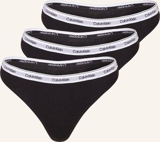 Calvin Klein 3er-Pack Strings Modern Logo schwarz