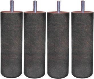 Margit Brandt Cham&auml;leon 4 St&uuml;ck Zylinderfu&szlig; 7 x 7 x 23 cm, Holz, Ch&ecirc;ne Gris&eacute;, 7 x 7 x 23 cm