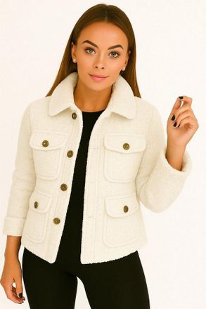 Worldclassca Fellimitatjacke Worldclassca Hemdjacke Knopf Trench Teddy Jacke &Uuml;bergangsjacke Blouson Neue Kollektion - Stilvolle und gem&uuml;tliche Mode f&uuml;r Damen