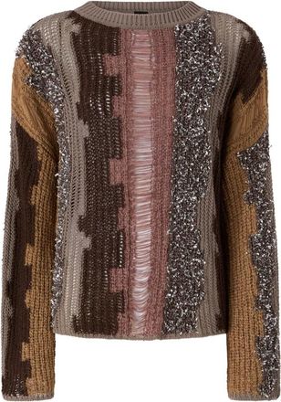 Pinko Pinko, Femme, Pulls, Multicolore, Taille: 38 FR Maille &agrave; col rond