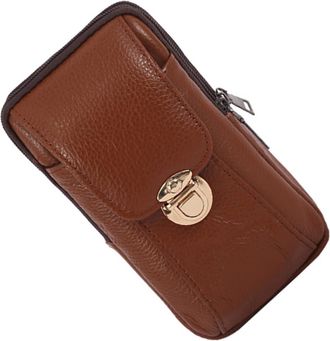 Yarnow Hochwertige Herren Gürteltasche aus Rindsleder mit Robustem Metallreißverschluss Multifunktionalem Stauraum Leicht und Tragbar für Business Reisen All