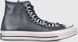 Converse Baskets montantes Chuck 70 en cuir lamin&eacute; argent&eacute; avec maille m&eacute;tallique