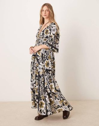 Free People Dixie - Robe longue &agrave; imprim&eacute; fleuri - Multicolore